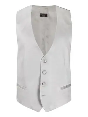 DELL'OGLIO Single-breasted Tailored Waistcoat - Grey