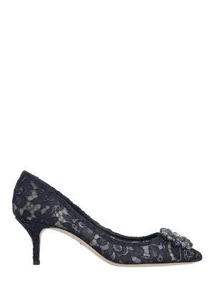 Dolce & Gabbana Lace-detail Heeled Pumps - Blue