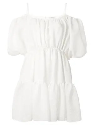 Goen.j Balloon-sleeved Mini Dress - White