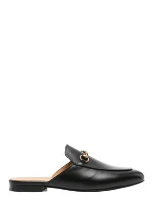 Gucci Princetown Leather Mules With Horsebit Detail - Black