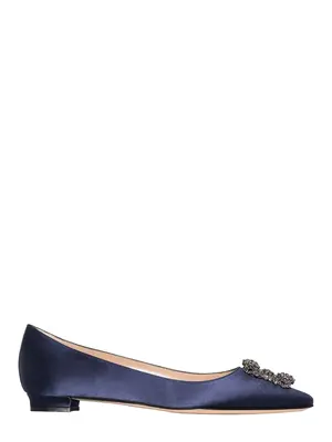 Manolo Blahnik Hangisi Appliqué Flat Pumps - Blue