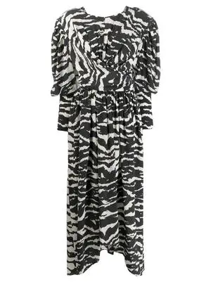 Isabel Marant Filao Zebra-print Dress - Black