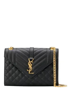Saint Laurent Cassandra Quilted Shoulder Bag - Black