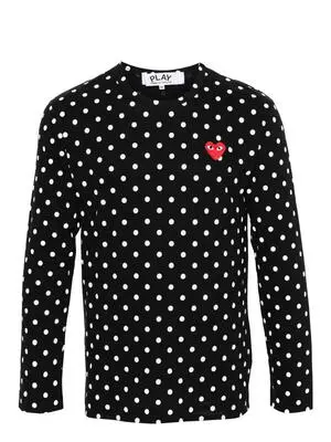 Play Comme Des Garcon Polka Dot Print T-shirt - Black