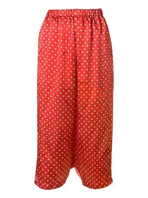 Comme Des Garçons 2005 Polka-dot Bermuda Trousers - Red