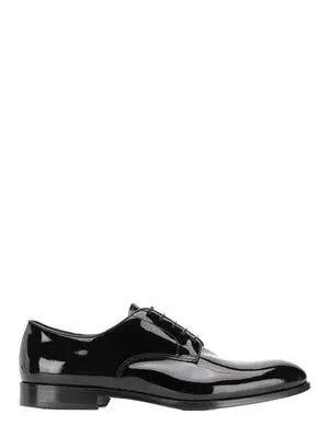 DOUCAL'S Patent Leather Derby Shoes - Black