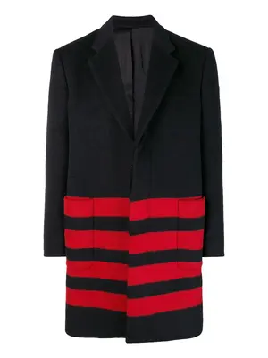 Calvin Klein Stripe Detail Coat - Black