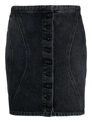 COUNTY OF MILAN Denim Mini Skirt - Black