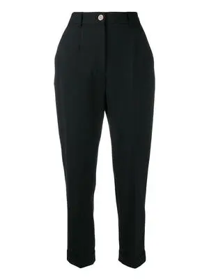 Dolce & Gabbana Cropped Cigarette Trousers - Black