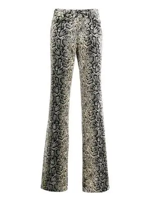 Giambattista Valli Snakeskin Effect Bootleg Trousers - Black