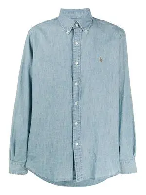 Polo Ralph Lauren Logo-embroidered Chambray Shirt - Blue
