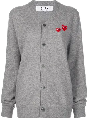 PLAY COMME DES GARCON Comme Des Garçons Play Double Heart-patch Knit Cardigan