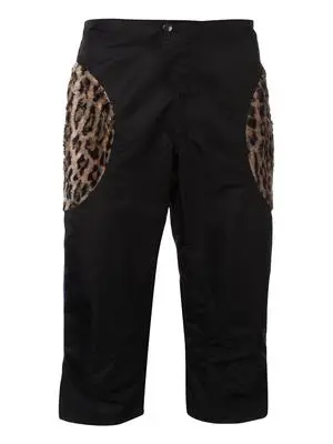 Martine Rose Animal Print Effect Cargo Shorts - Black