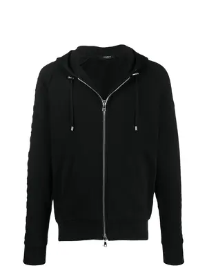 BALMAIN Embossed Logo-Panel Zipped Hoodie