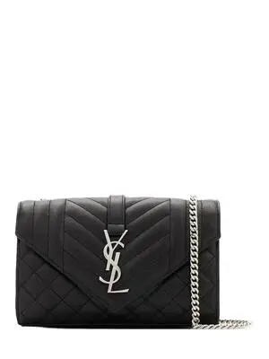 Saint Laurent Envelope Matelassé Shoulder Bag - Black