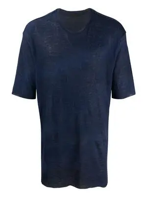 DANIEL ANDRESEN Short-sleeved Linen Sweater - Blue