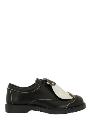 Comme Des Garçons Contrasting-panel Lace-up Shoes - Black