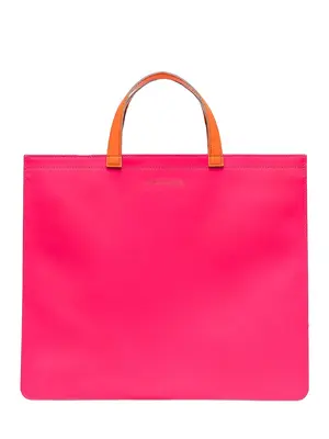 Comme Des Garçons Colour-block Leather Tote Bag - Pink