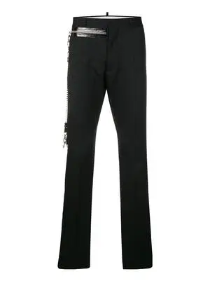 Dsquared2 Tailored Trousers With Side Zip Detail - Black