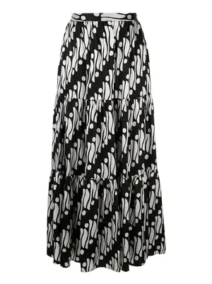 ANDREW GN Andrew Gn Geometric Flared Maxi Skirt