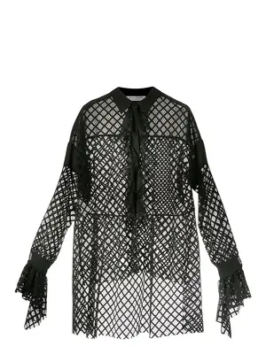 Philosophy Di Lorenzo Serafini High-low Netted Blouse - Black