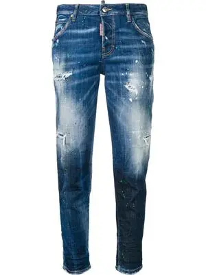DSQUARED2 DSQUARED2 Blue Cotton Blend Distressed Jeans