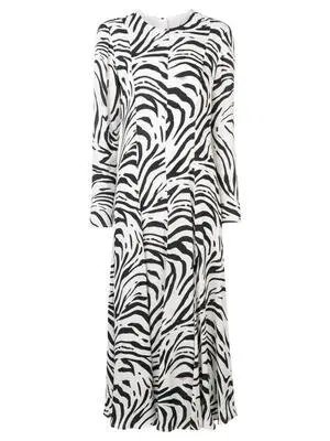 MSGM Zebra Print Long Dress - Black