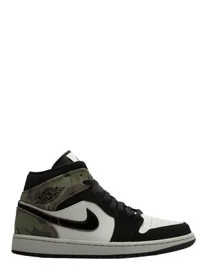 JORDAN Air 1 Mid Camo Sneakers - Black