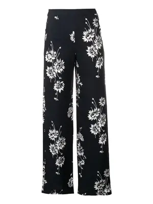 Alexander McQueen Floral Printed Trousers - Black