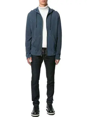 JAMES PERSE Cotton Zip-up Hoodie - Blue