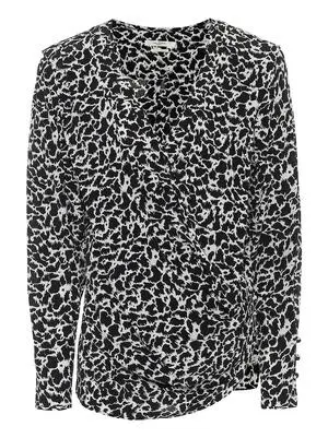 MARANT ETOILE Floral Wrap Blouse - Black