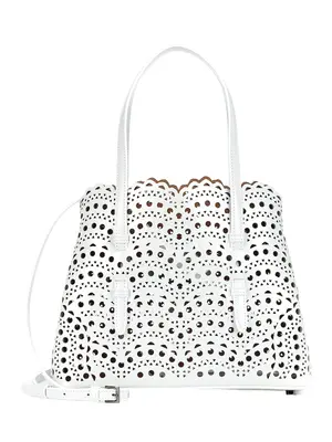 Alaïa Le Mina 25 Vienne Wave Leather Tote Bag - White