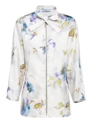 Prada Ed Radzmire Tie-neck Top - Print
