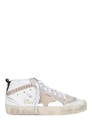 GOLDEN GOOSE Mid Star Sneaker - White  Smoke Grey  & Black
