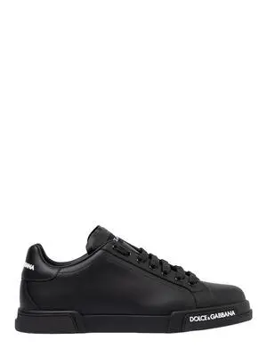 Dolce & Gabbana Port Light Leather Sneakers Black