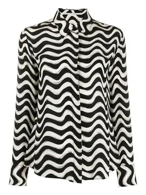 STELLA MCCARTNEY Stella McCartney Wave-Print Long-Sleeve Shirt