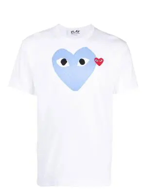 Play Comme Des Garcon Heart Print T-shirt - White