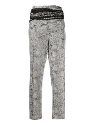 Y/project High-waisted Python-effect Trousers - Black