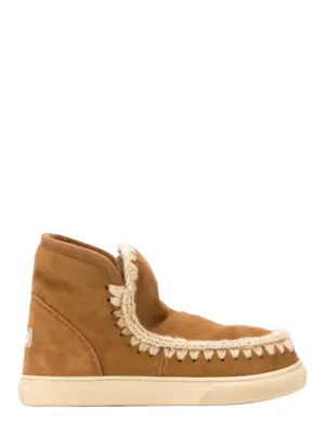 MOU Mou Crochet Stitch-Trim Sneaker Boots
