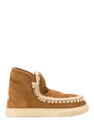MOU Mou Crochet Stitch-Trim Sneaker Boots