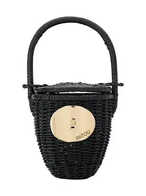 PATOU Wicker Bucket Bag - Black
