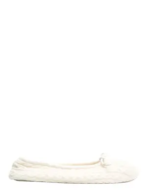N.peal Cable Knit Slippers - Neutrals