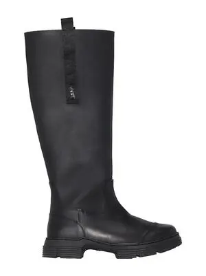 GANNI Knee High Rubber Boots - Black