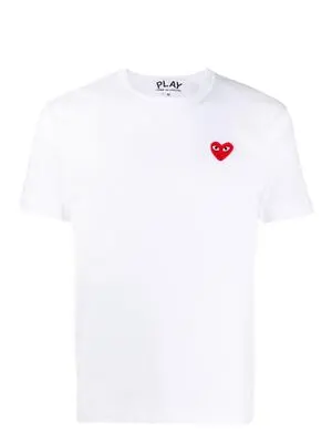 Play Comme Des Garcon Applique Logo T-shirt - White