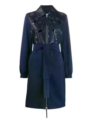 Emilio Pucci Embellished Panelled Zip-up Coat - Blue