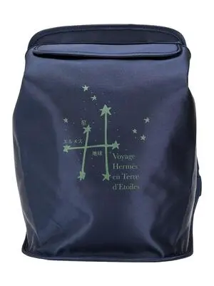 Hermès 2000s Exhibition Japan Limited Voyage En Terre D'etoiles Backpack - Blue
