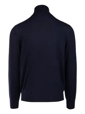 Brunello Cucinelli Roll Neck Wool Sweater - Blue