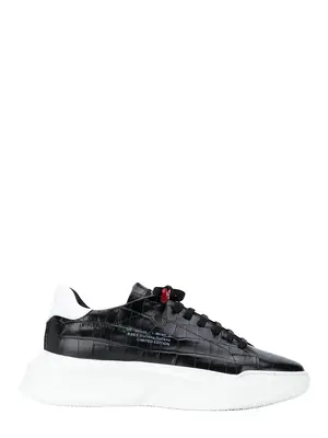 GIULIANO GALIANO Nemesis Crocodile-embossed Sneakers - Black