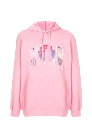 DOUBLET Embroidered Fringed Hoodie - Pink