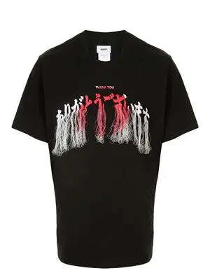 DOUBLET Embroidered Fringed T-shirt - Black